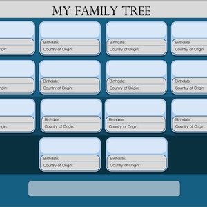 Editable Ethnic Family Tree | 4 Generation Chart With Country of Origin ...
