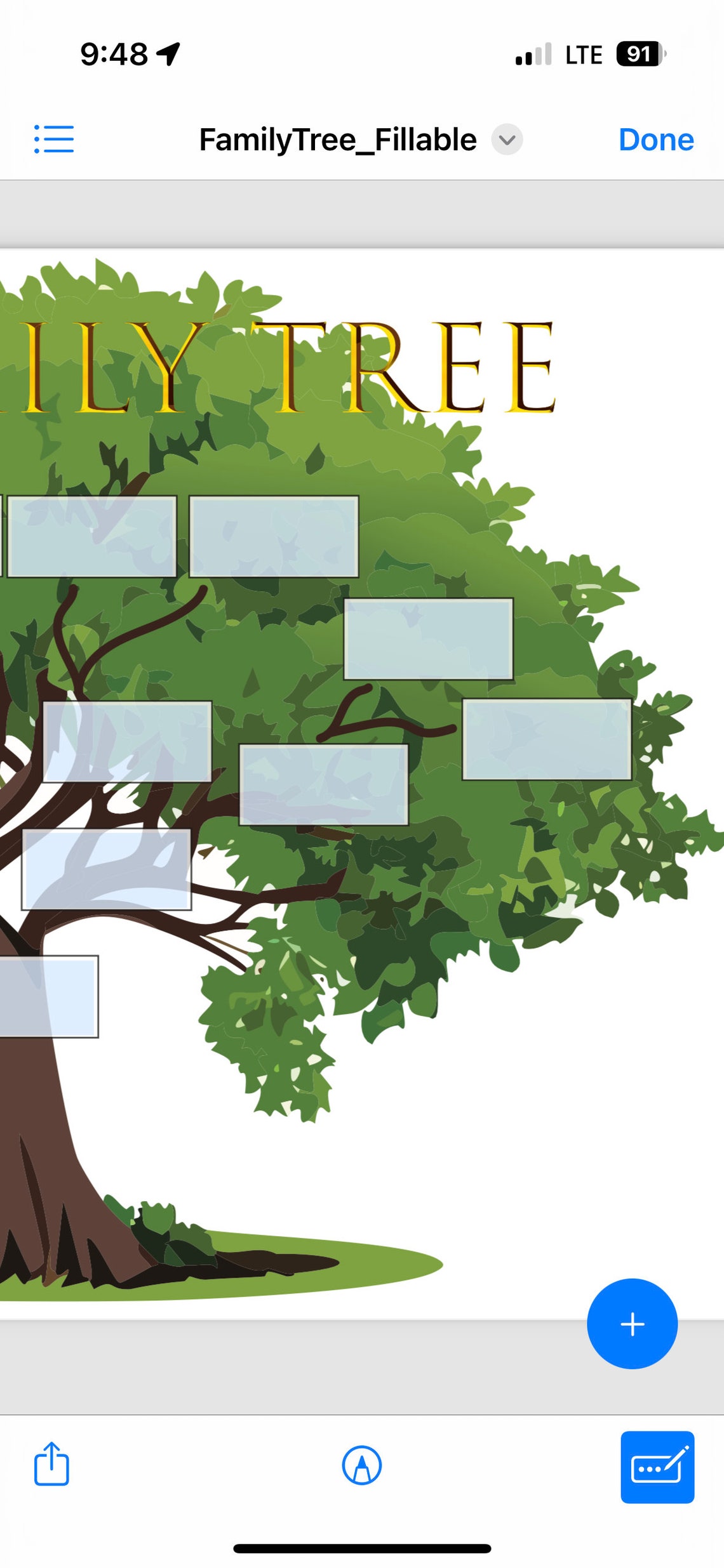 Family Tree Personalized Digital Download Editable Template Printable ...