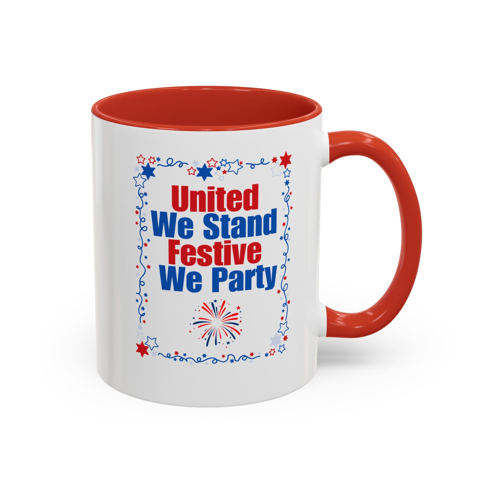 Patriotic Celebration Mug United We Stand, Festive We Party - Etsy