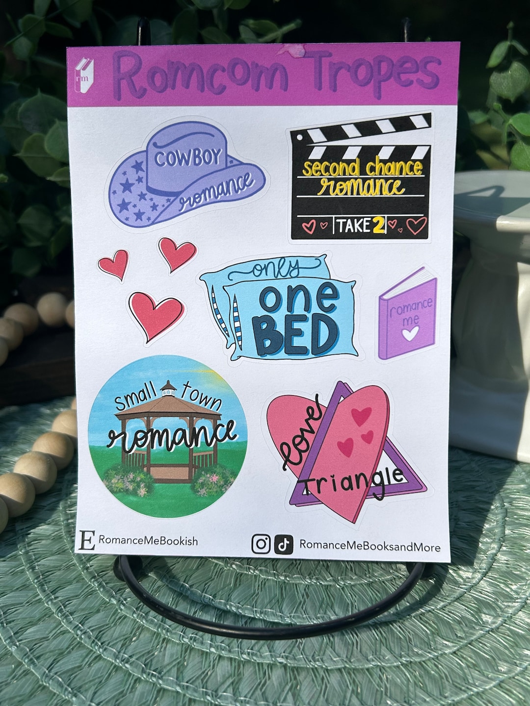 Romcom Sticker Sheet, Romance Stickers, Tropes Stickers, Bookish ...