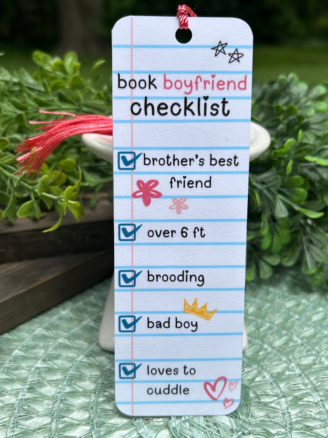 Book Boyfriend Checklist Bookmark - Etsy