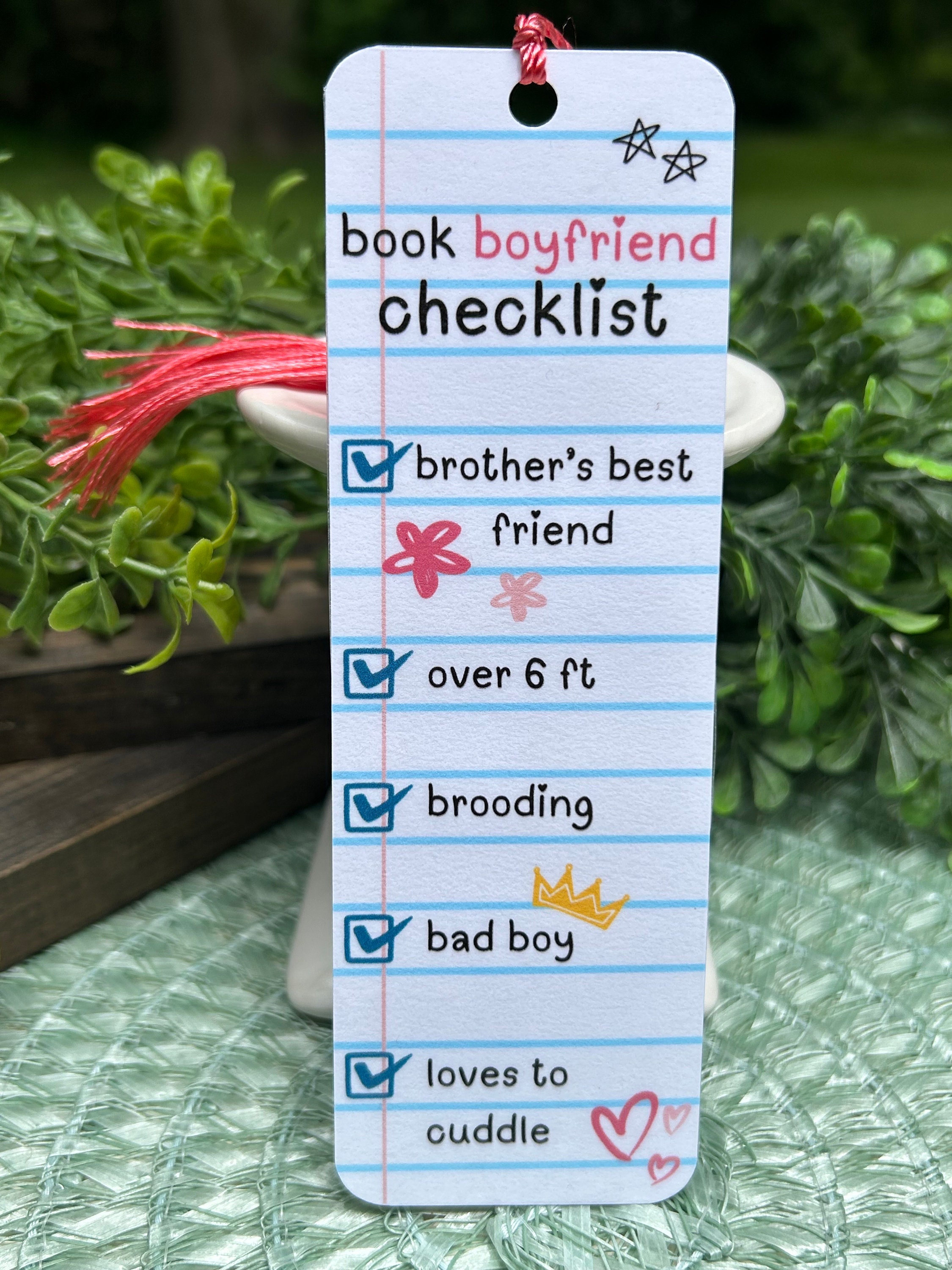Book Boyfriend Checklist Bookmark - Etsy