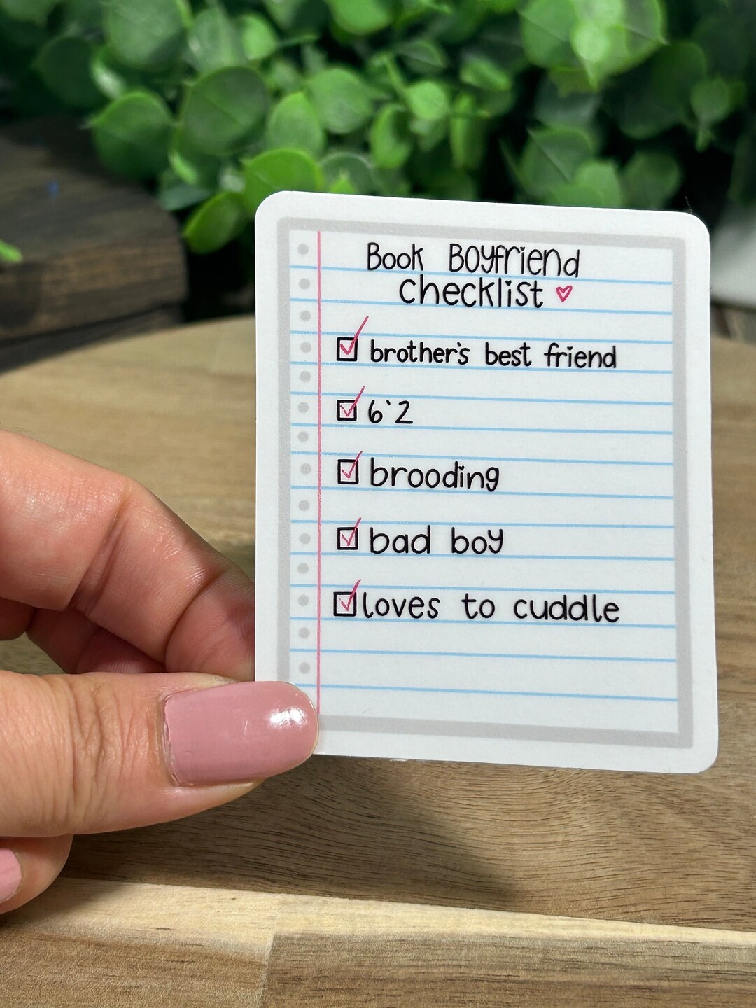 Book Boyfriend Checklist Sticker, Romance Sticker, Bookish Sticker ...
