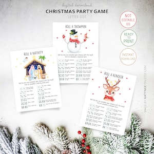 Printable Family Christmas Dice Game. Roll a Snowman Game. Roll a ...
