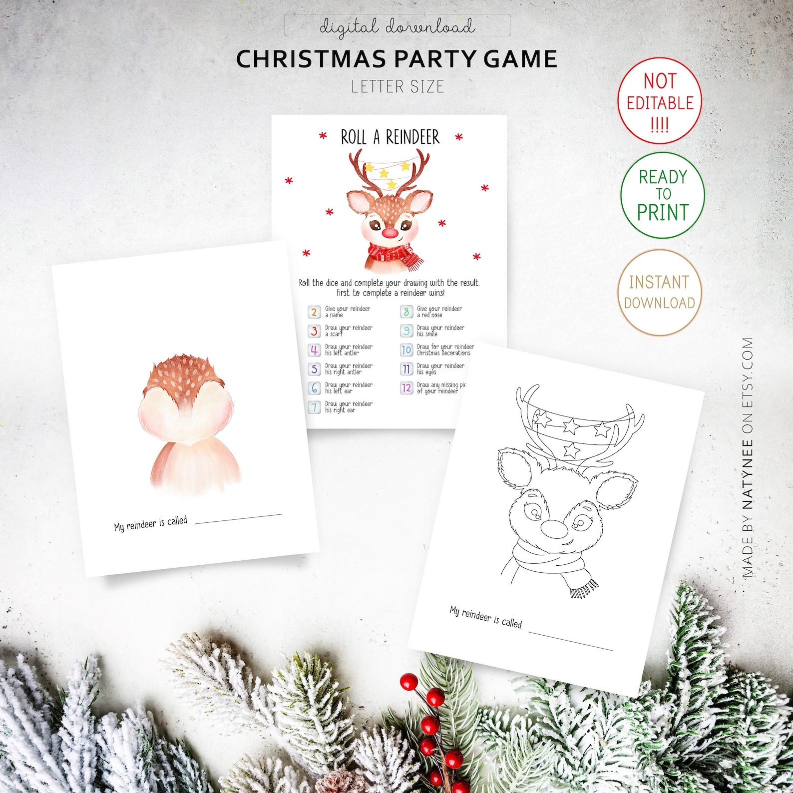 Printable Family Christmas Dice Game. Roll a Snowman Game. Roll a ...