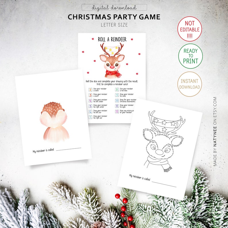Printable Family Christmas Dice Game. Roll a Snowman Game. Roll a ...
