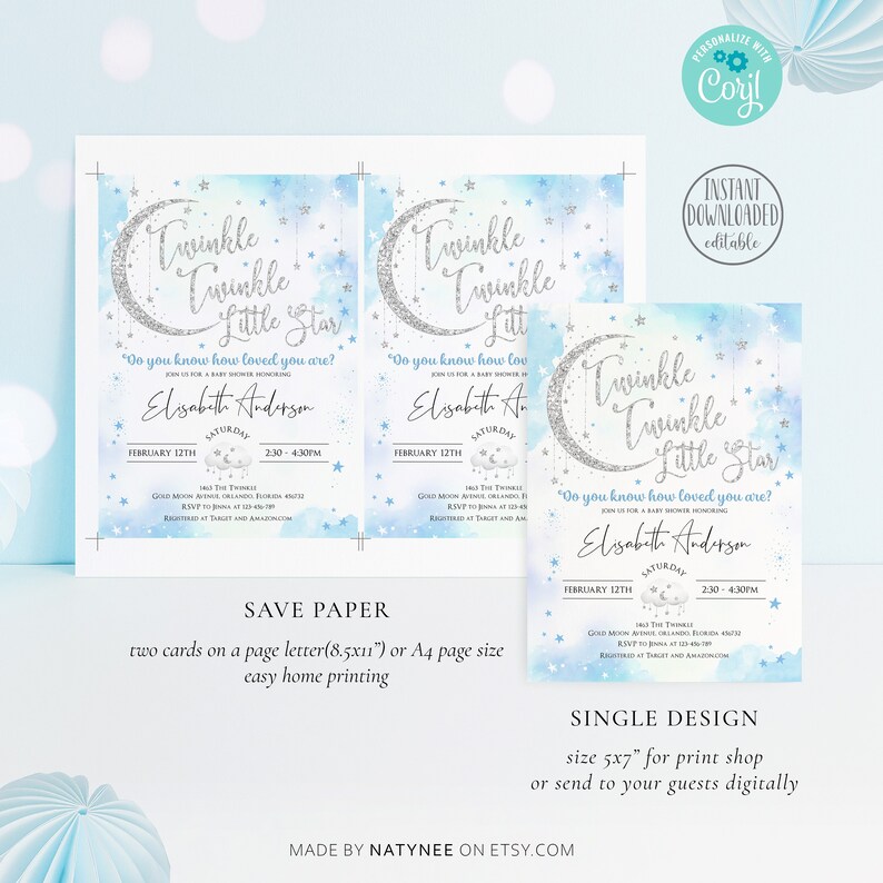 Invitación imprimible de Baby Shower. Invitaciones a la fiesta de ...