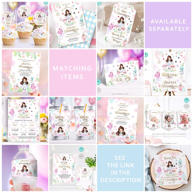 PRINTABLE Alice Wonderland 1st Birthday Party Favor Capri Sun Wrapper ...