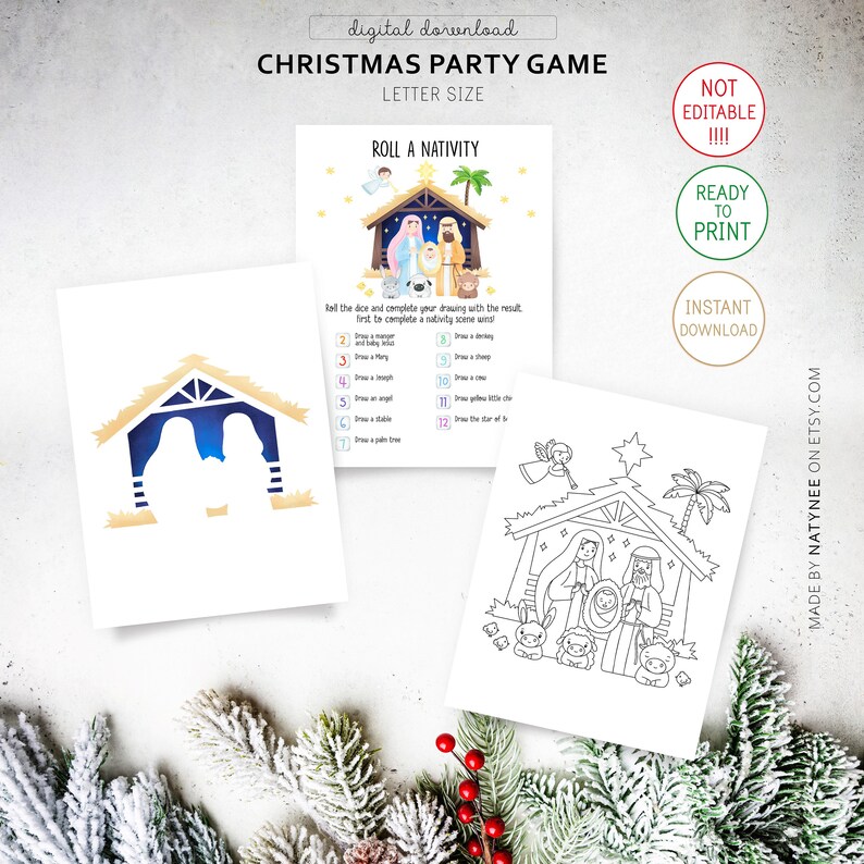 Printable Family Christmas Dice Game. Roll a Snowman Game. Roll a ...