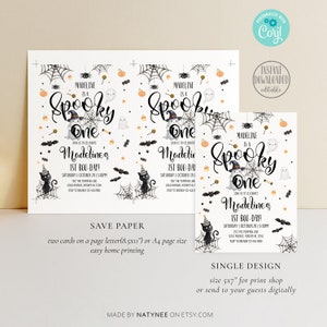 1st Birthday Invitation Spooky One Halloween, Editable First Boo Day ...