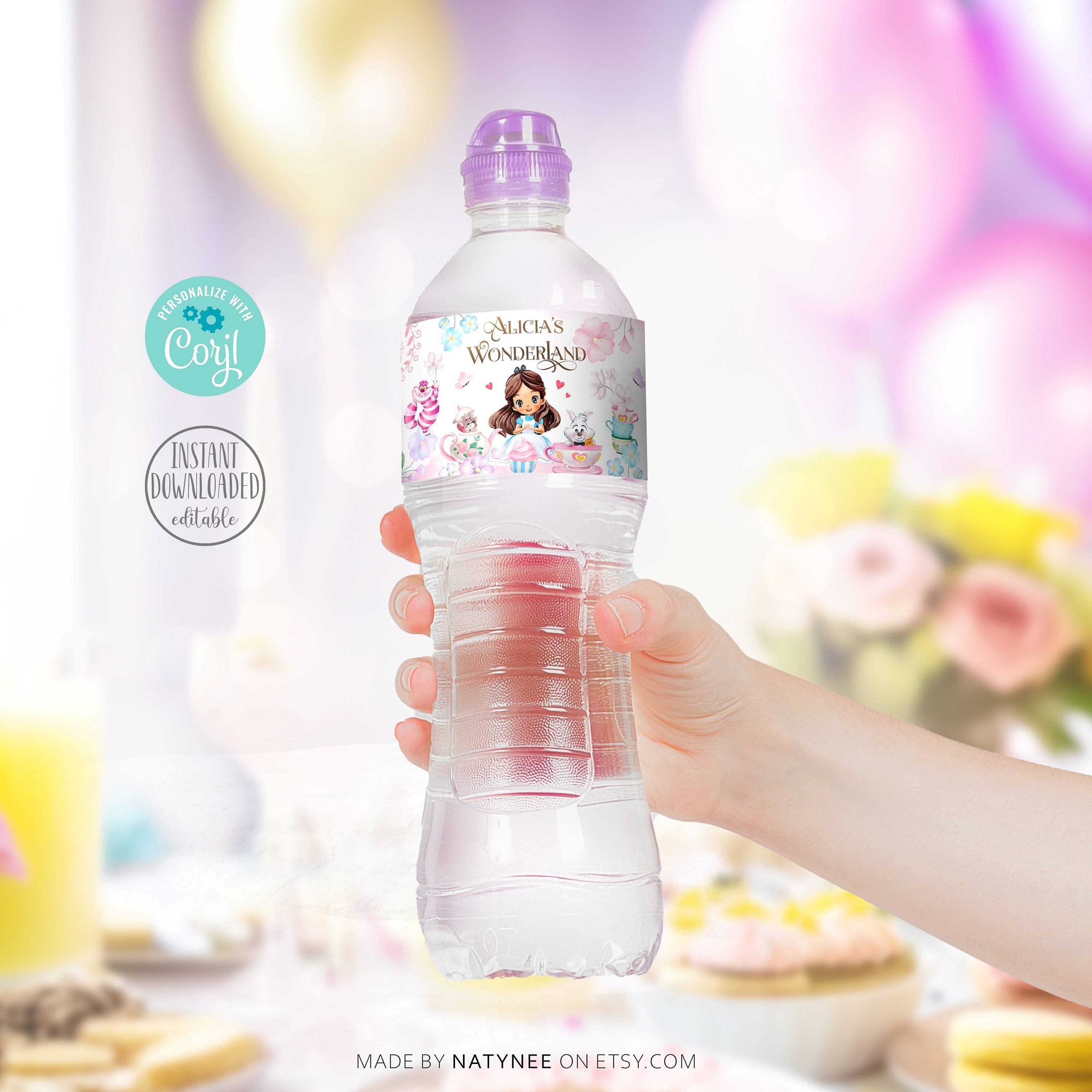 Editable Alice in Wonderland 1st Birthday Party Decoration. Printable ...