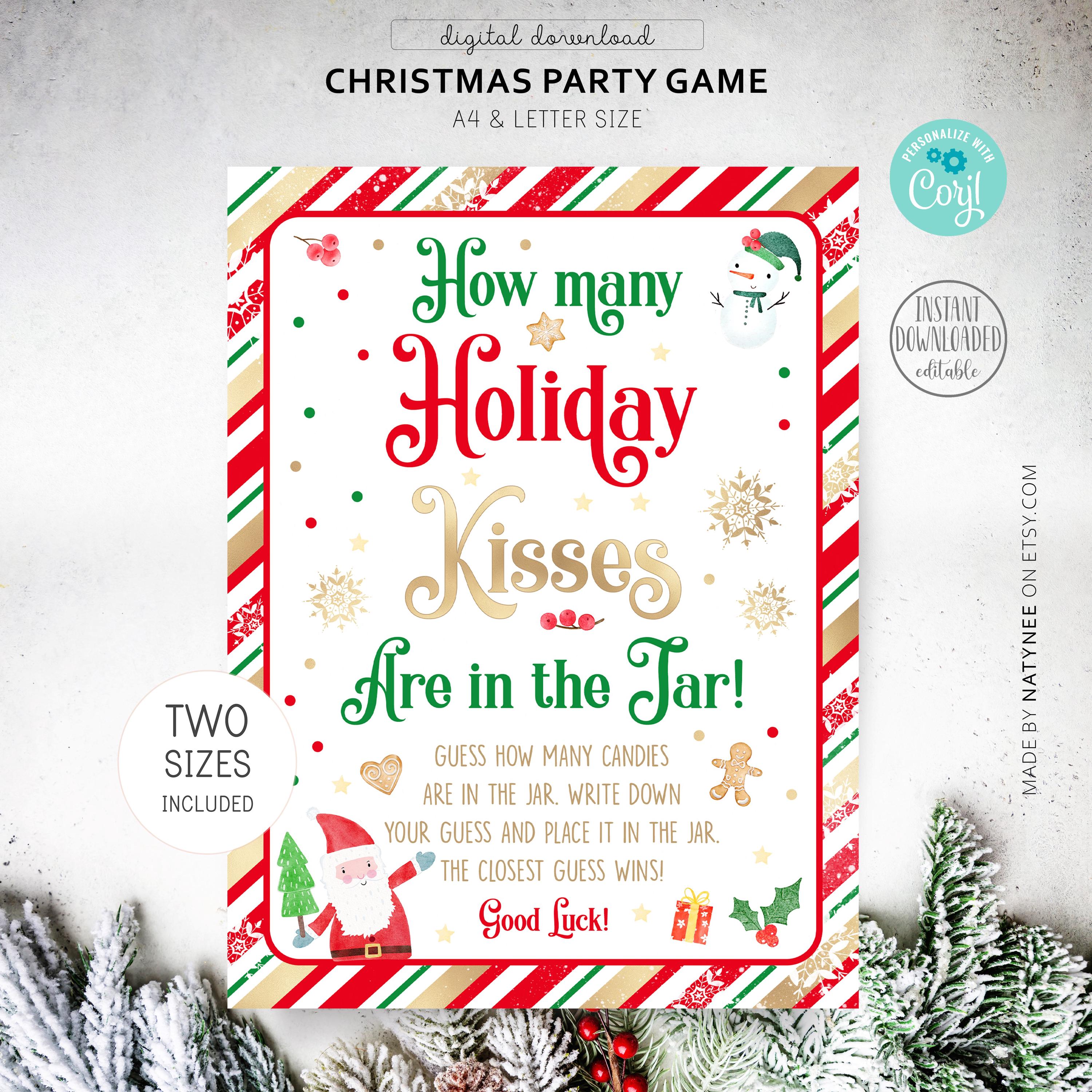 Christmas Candy Guessing Game Printable. Guess How Many Sweets in Jar ...