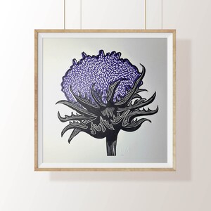 Thistle Original Woodblock Print Open Edition Handmade Art - Etsy