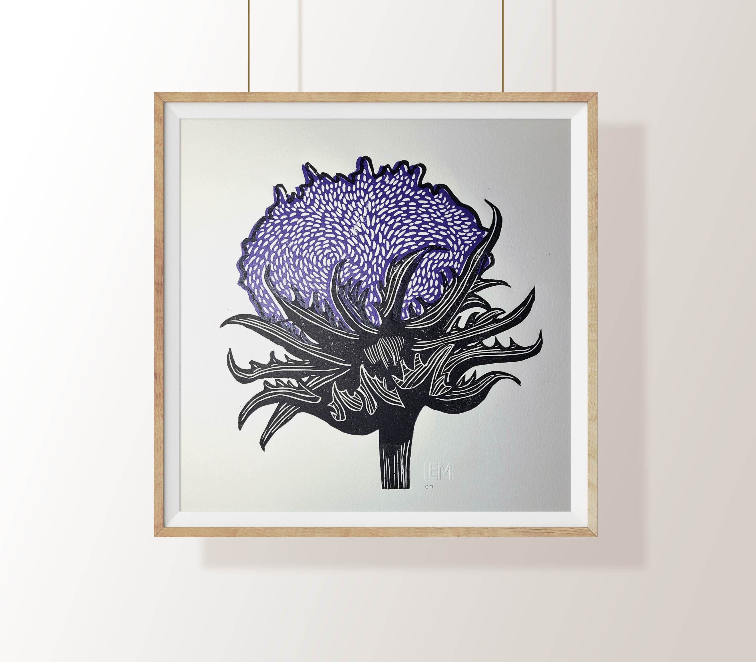 Thistle Original Woodblock Print Open Edition Handmade Art - Etsy