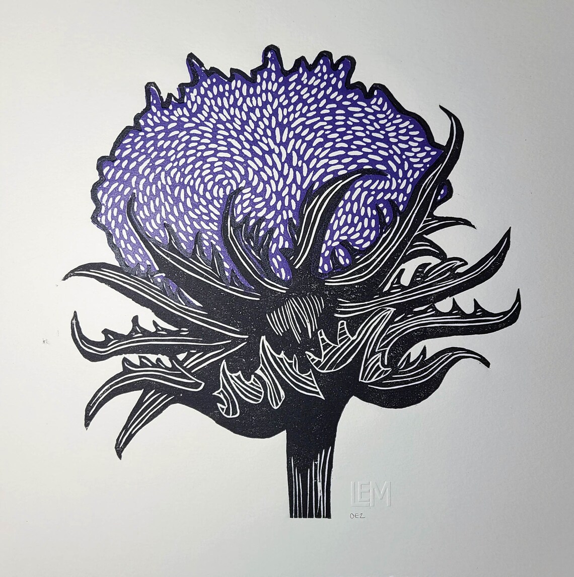 Thistle Original Woodblock Print Open Edition Handmade Art - Etsy