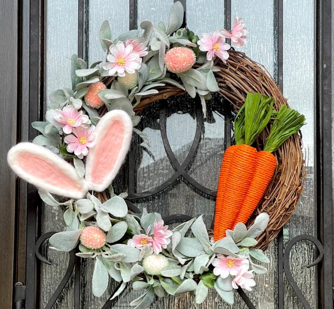 Easter Door Wreath, Spring Wreath, Custom Door Wreath, Door Decorations ...
