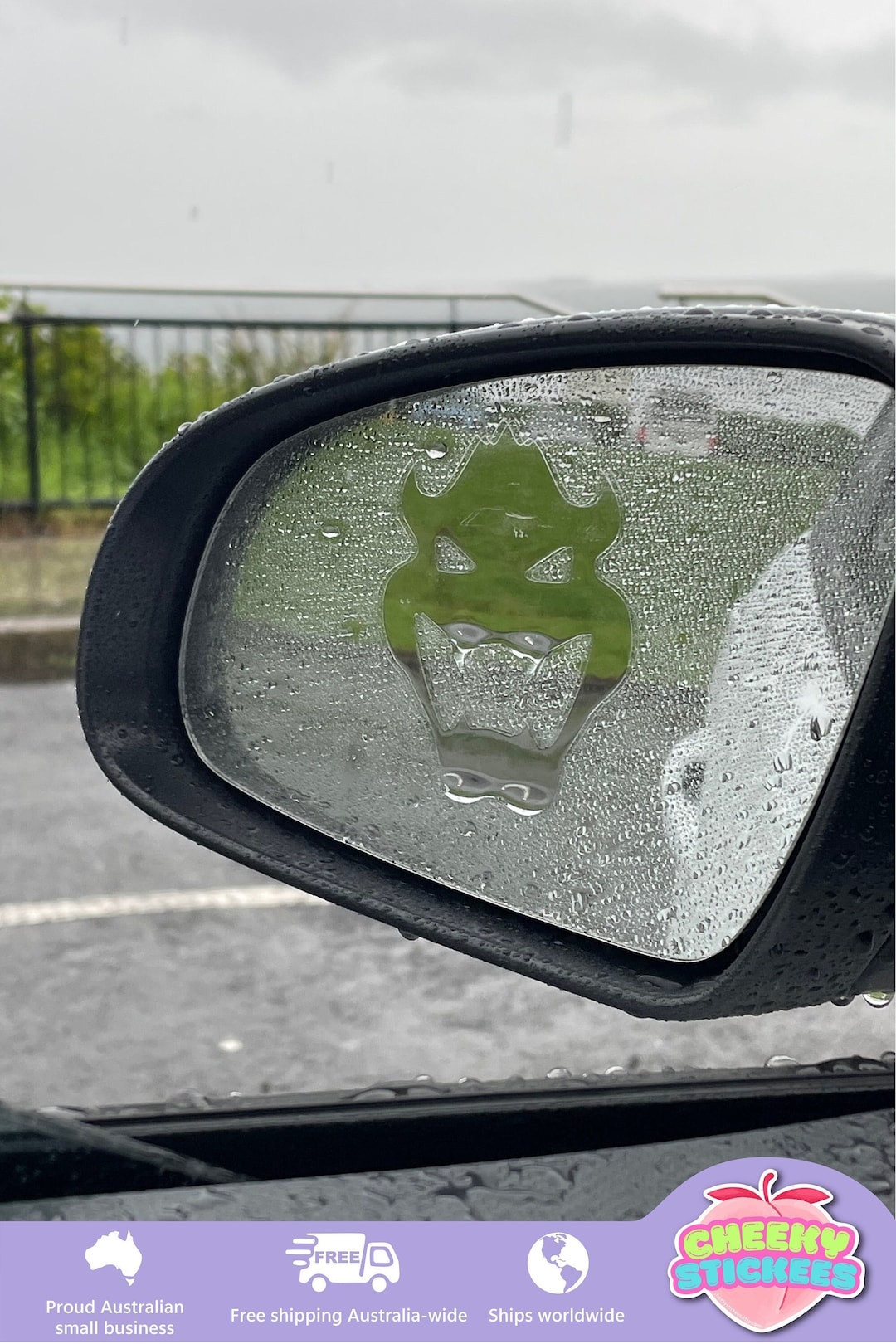 Spiky Monster Retro Game Mirror Sticker: Car Peeker Decal (2pcs) - Etsy