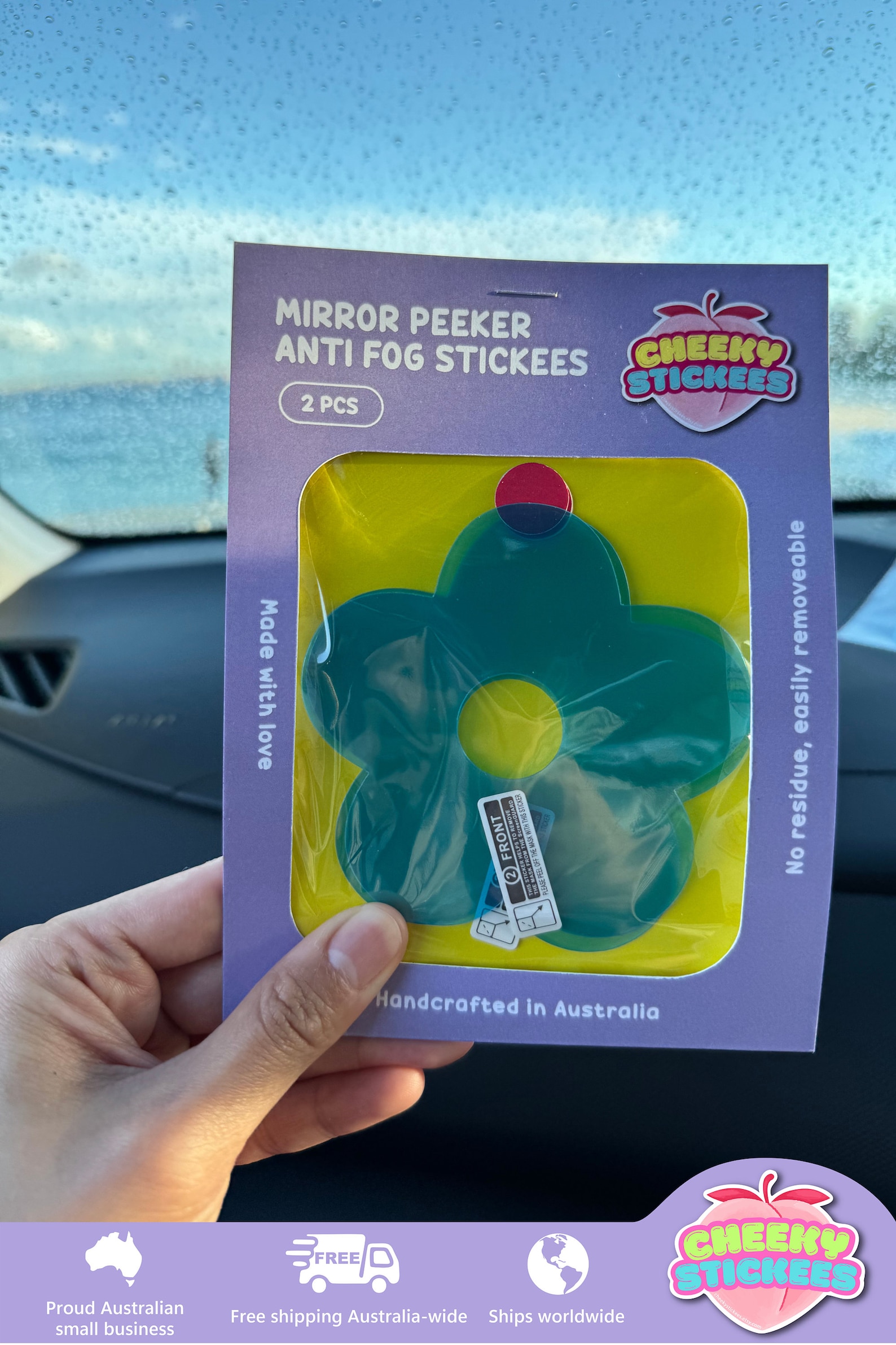 Daisy Flower Mirror Peeker 2pcs Anti Rain Anti Fog Car Decal Discreet ...