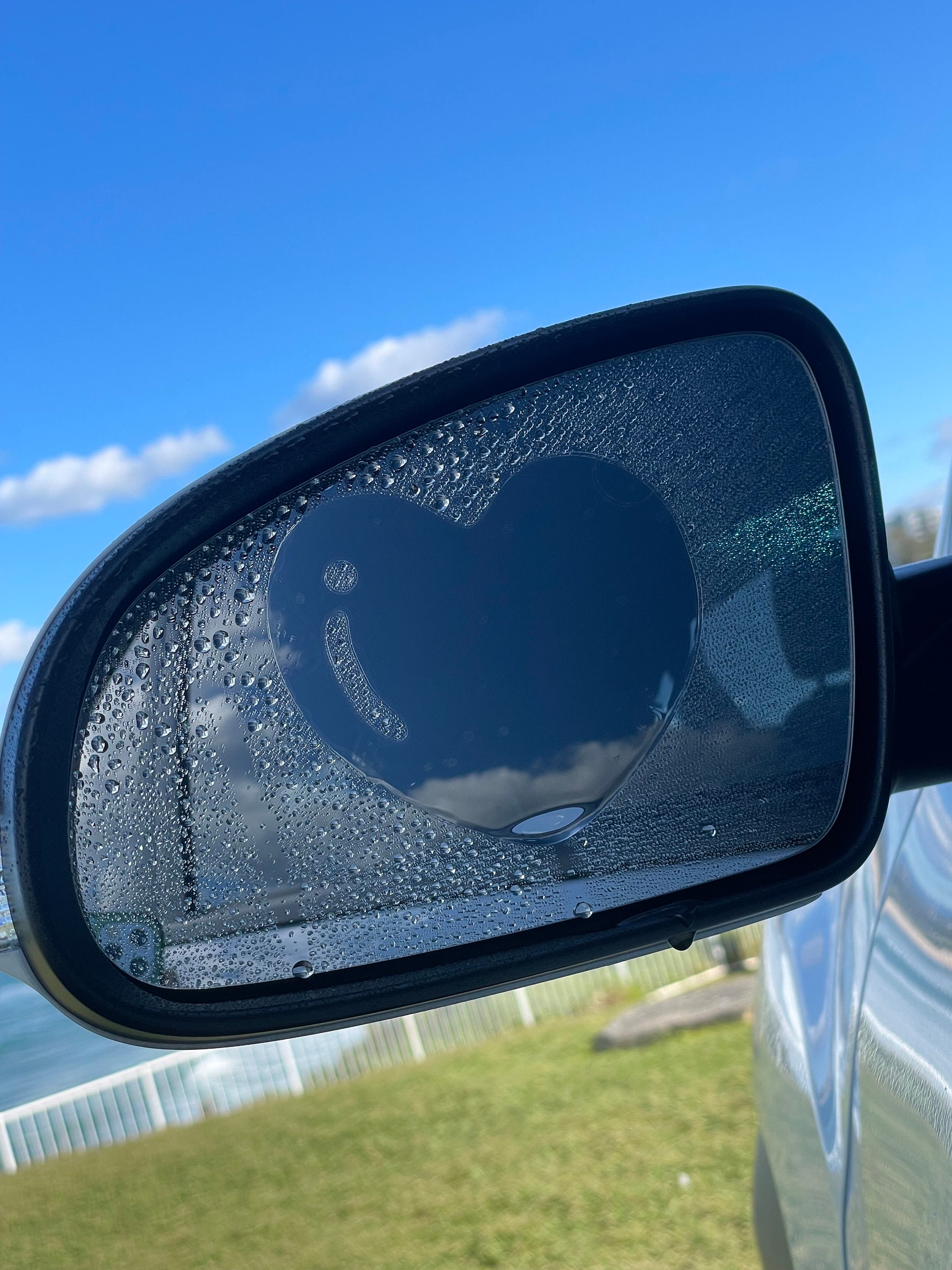 Love Heart Mirror Peeker 2pcs Kawaii Mirror Sticker Anti Rain Anti Fog ...