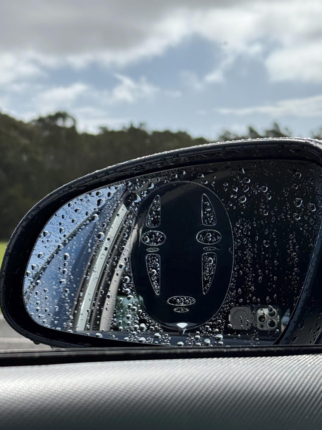 Kawaii Faceless Ghost Mirror Sticker: Car Peeker Decal (2pcs) - Etsy