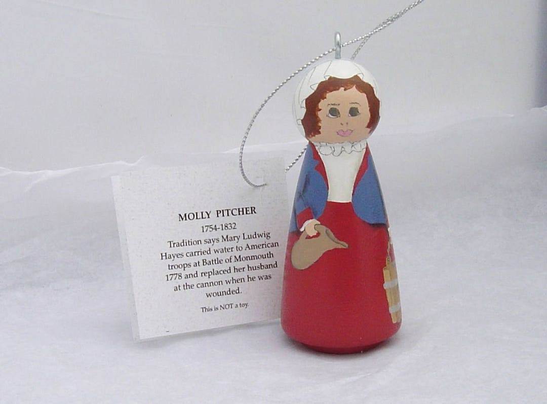 MOLLY PITCHER, Heroine of American Revolution, Ornament, Hand Painted ...