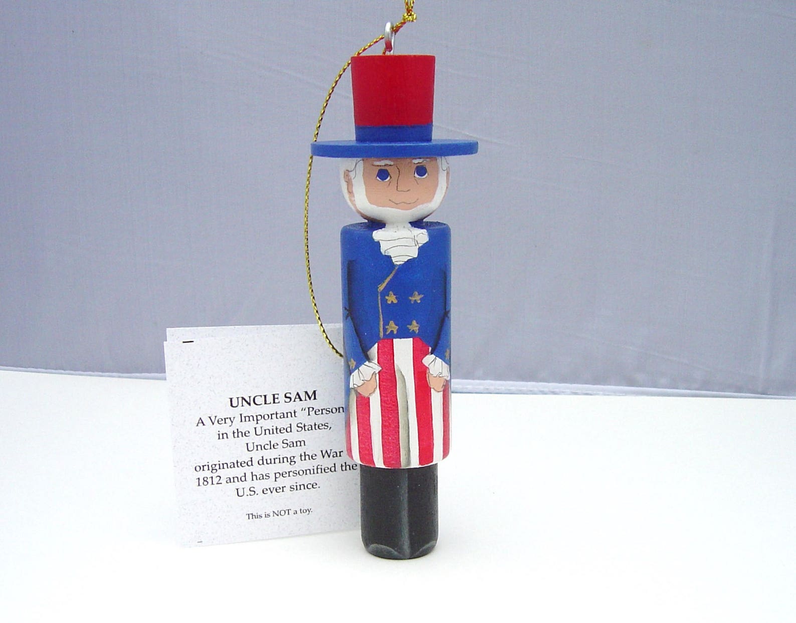 UNCLE SAM Patriotic Ornament, Hand Painted on Wood in USA - Etsy