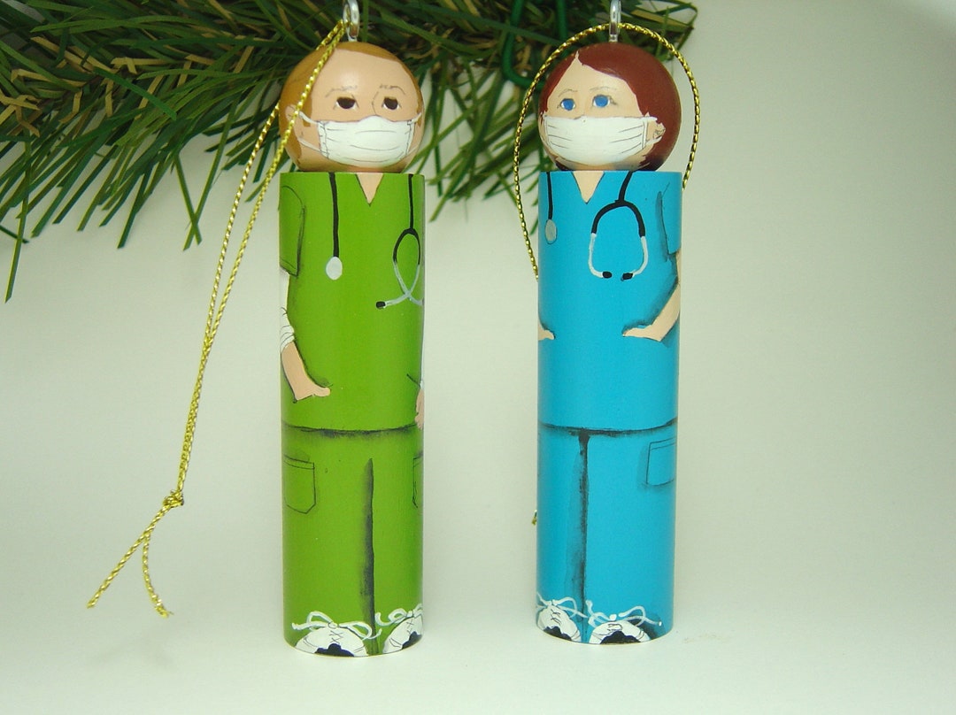 SCRUBS Ornaments Hand Painted Nurse, Surgeon, Health Care Professional ...