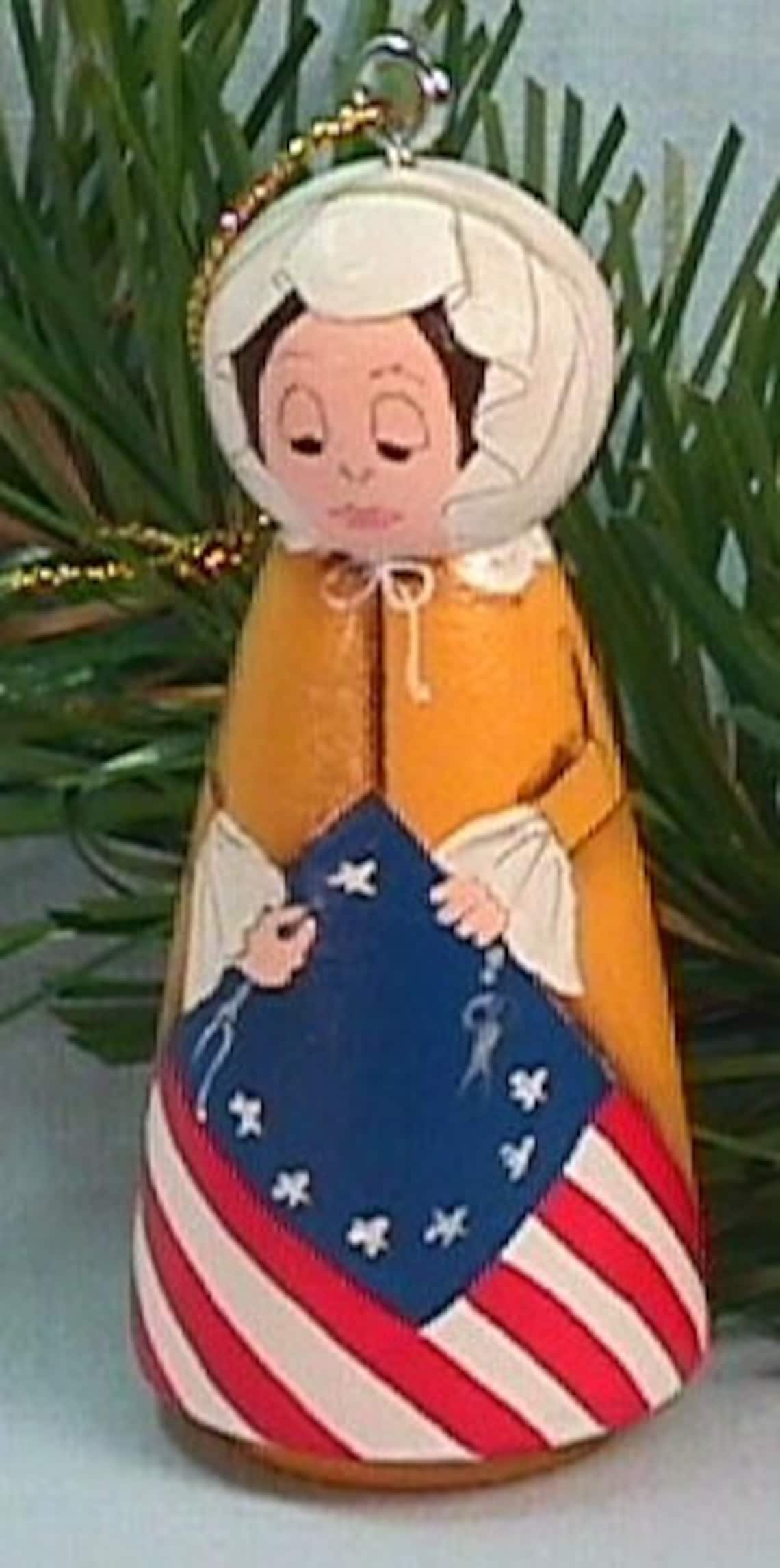 BETSY ROSS Ornament Hand Painted on Wood in USA - Etsy