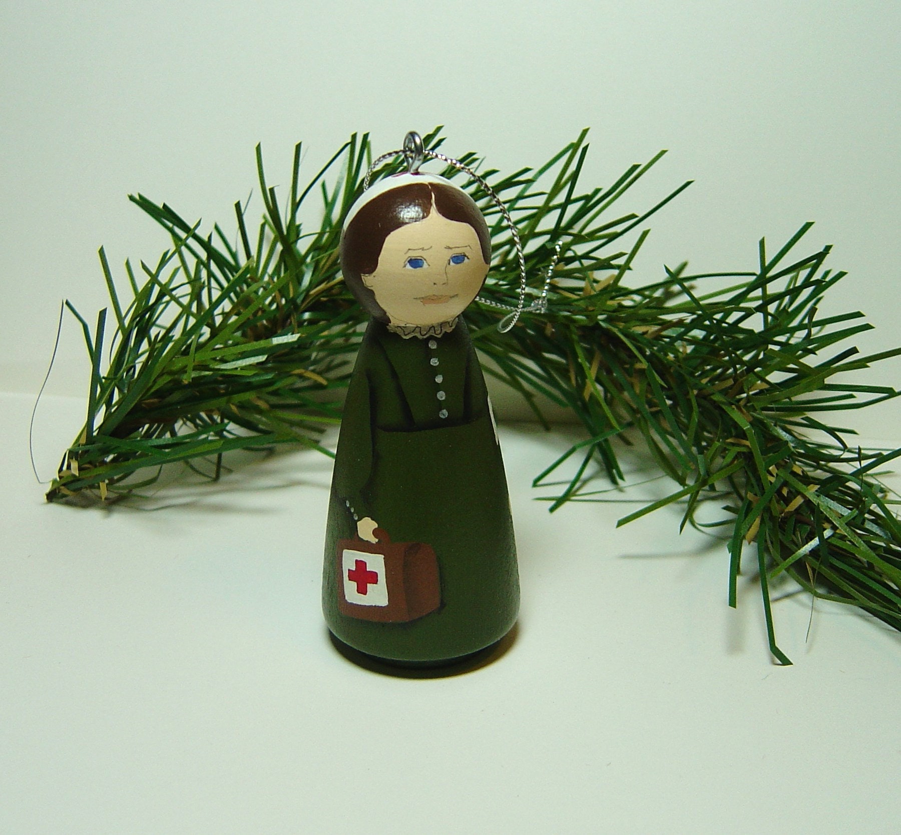 CLARA BARTON, Founder of American Red Cross, Ornament, Hand Painted in ...