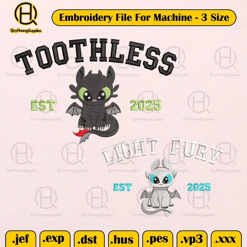 Toothless Embroidery - Etsy