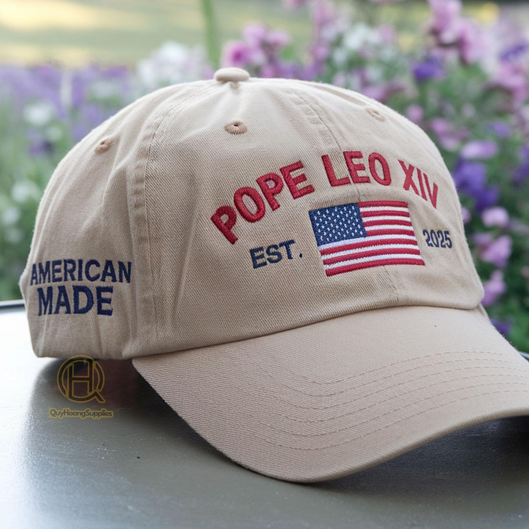 Embroidered Pope Leo XIV Washed Hat, Vatican Catholic Cap, Embroidered ...