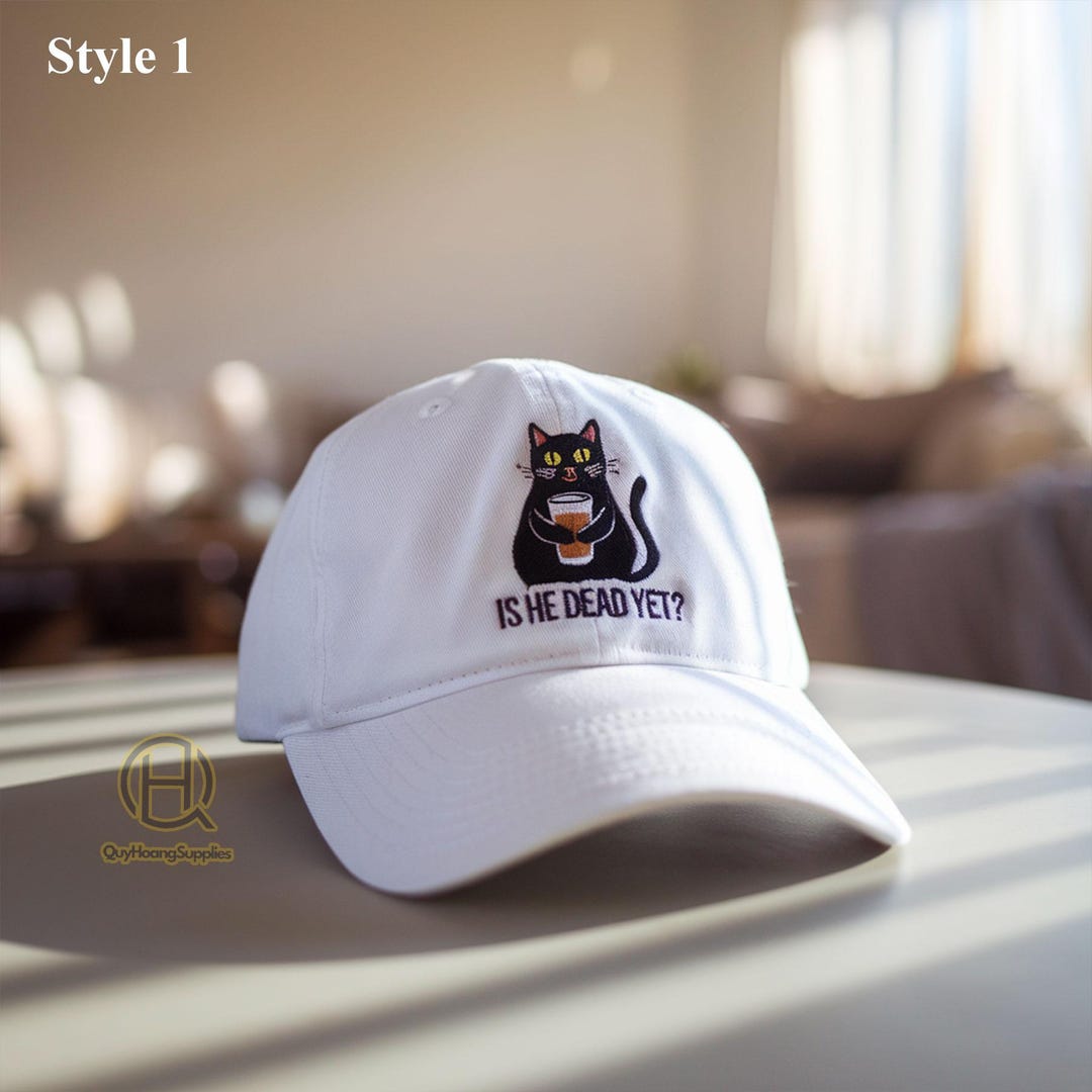 Embroidered is He Dead yet Cat Hat, Anti Trump Anti Fascism Hat ...