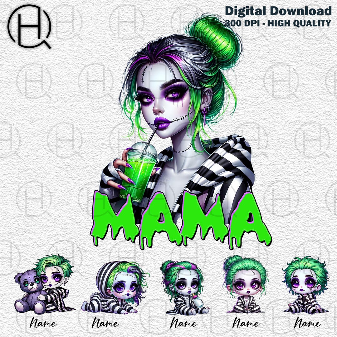 Custom Mama Halloween Horror Png, Custom Kid Name Png, Scary Horror ...