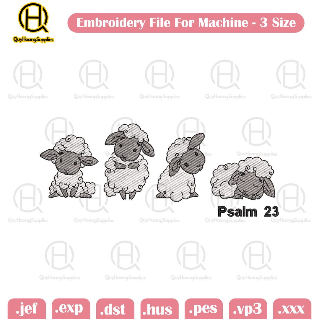 Easter Day Embroidery Design, Lost Sheep Embroidery Design, Jesus ...
