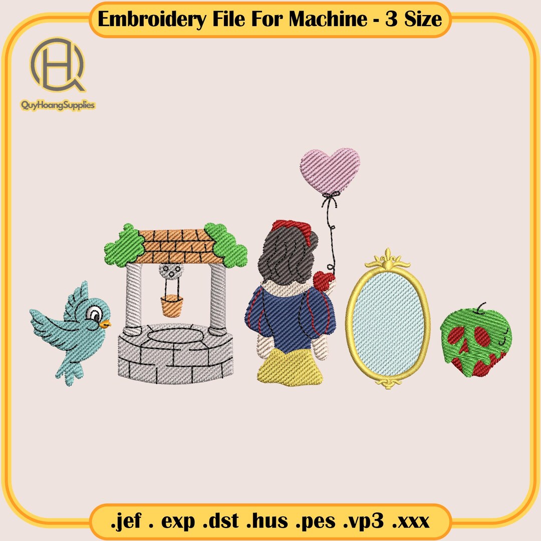 Magical Land Embroidery Design, Princess Icon Embroidery Design ...