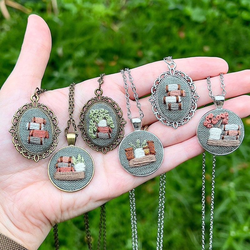 Embroidery Pendant - Etsy