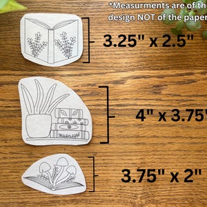 Bookish Stick and Stitch Embroidery Patterns Pack of 6, Hand Embroidery ...
