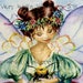 Fairy Lady Print, Watercolor Fairy, Fairy and Bee, Purple Winged Fairy ...
