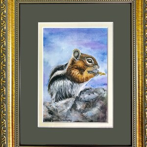 Chipmunk Painting, Watercolor Chippy, Woodland Art, Art Print ...