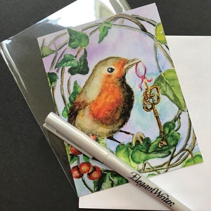 5 Robin Note Cards, English Robin Cards, 5 Note Card Set, Secret Garden ...