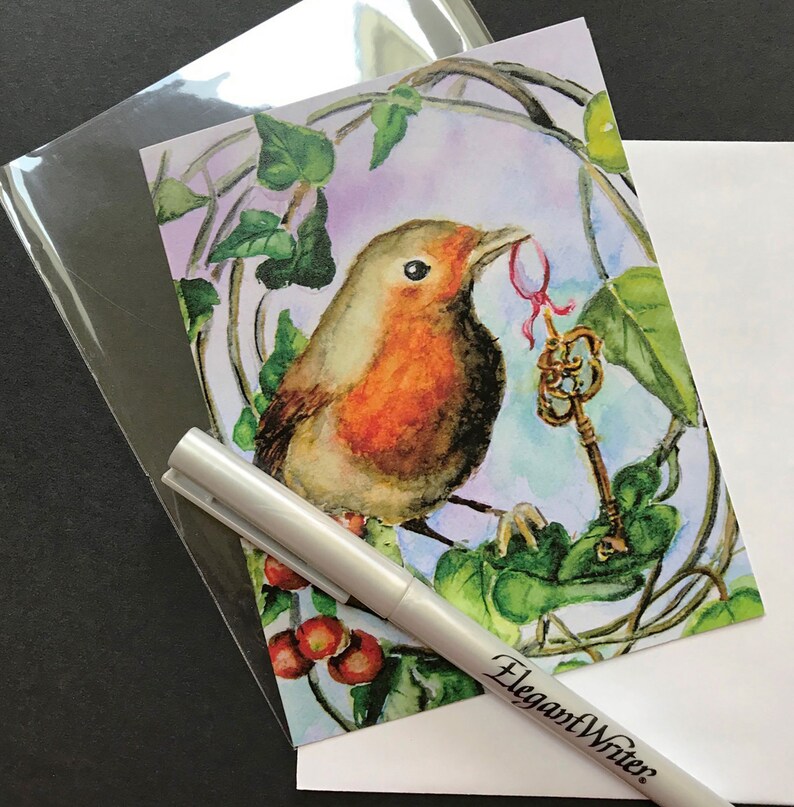 5 Robin Note Cards English Robin Cards 5 Note Card Set - Etsy