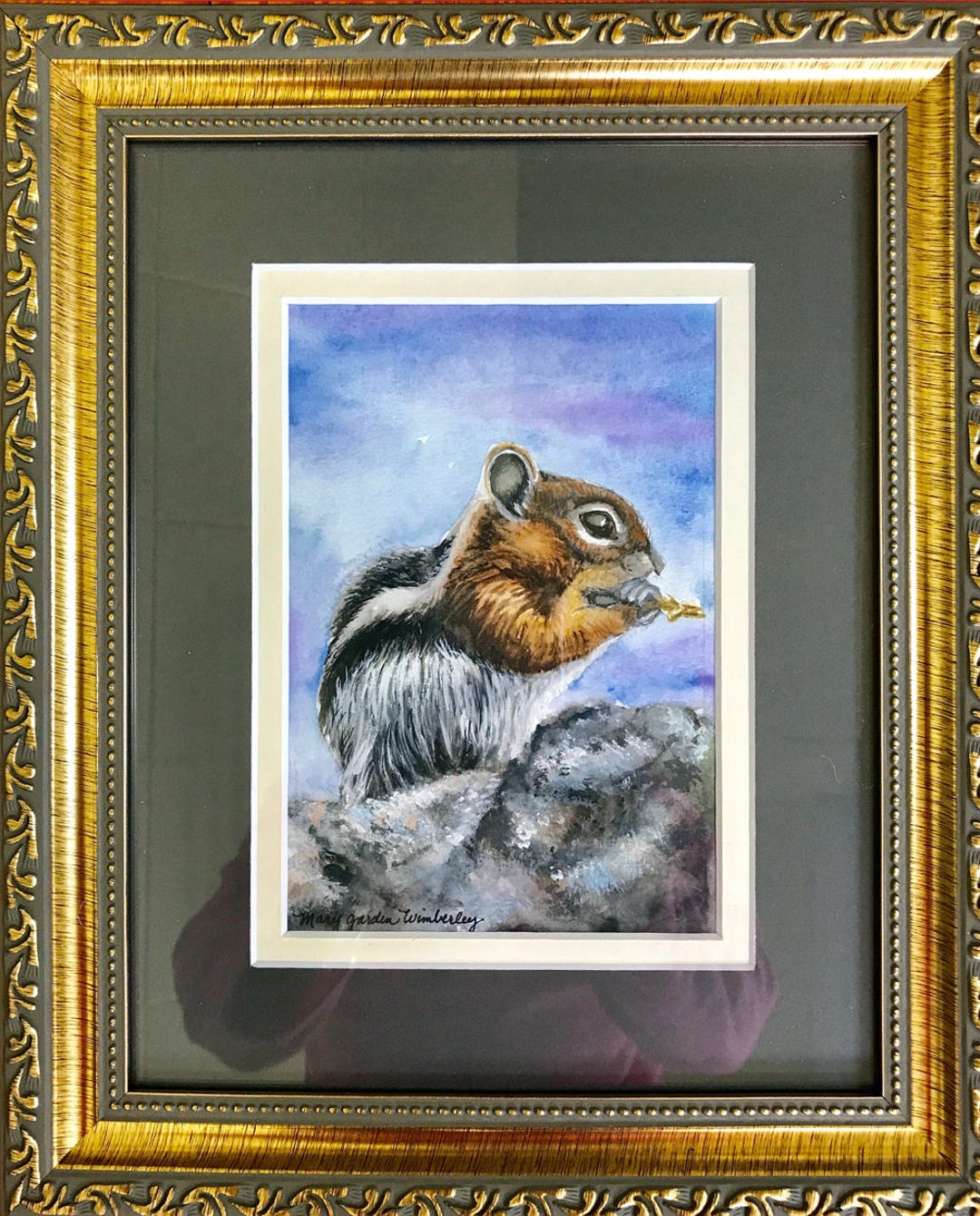 Chipmunk Painting Watercolor Chipmunk Art Watercolor - Etsy