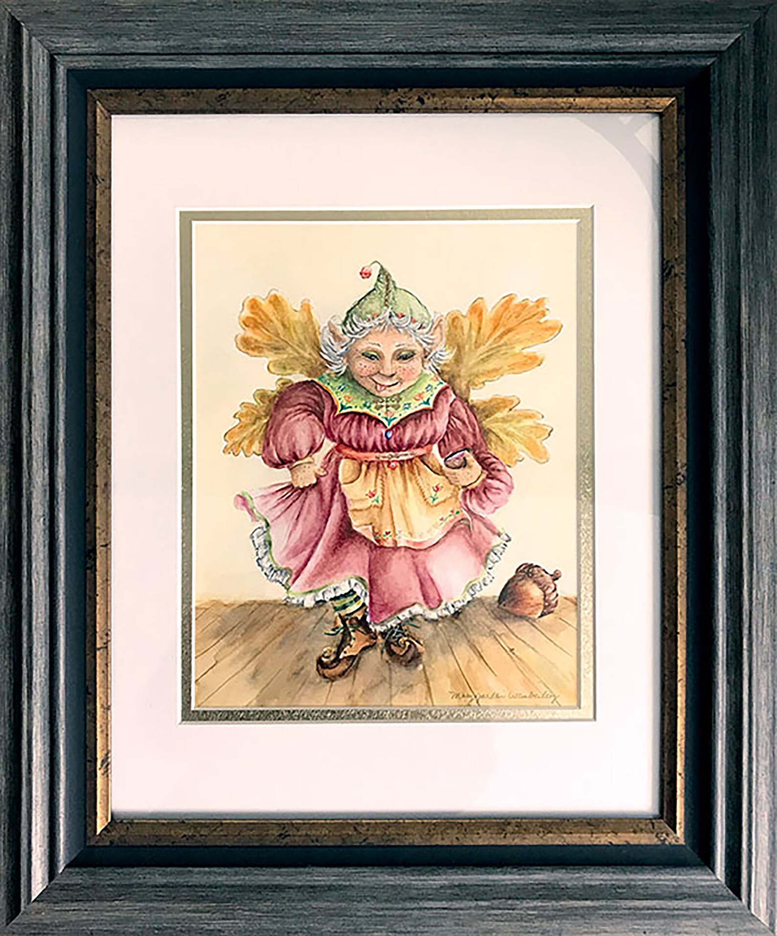 Watercolor Faerie Oakleaf Wings Dancing Fae Lady Joyful - Etsy