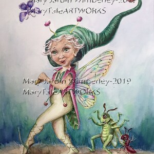 Watercolor Fairy, Pixie Painting, Music Child Faerie, Pan Flute Pixie ...