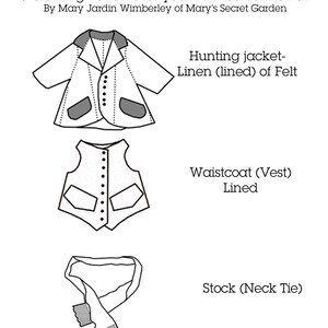 Fox Jacket Pattern, PDF Riding Jacket, Vest, Stock, Teddy Bear Clothes ...
