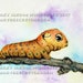 Caterpillar Painting, Watercolor Inchworm, Cute Worm Painting, Art ...