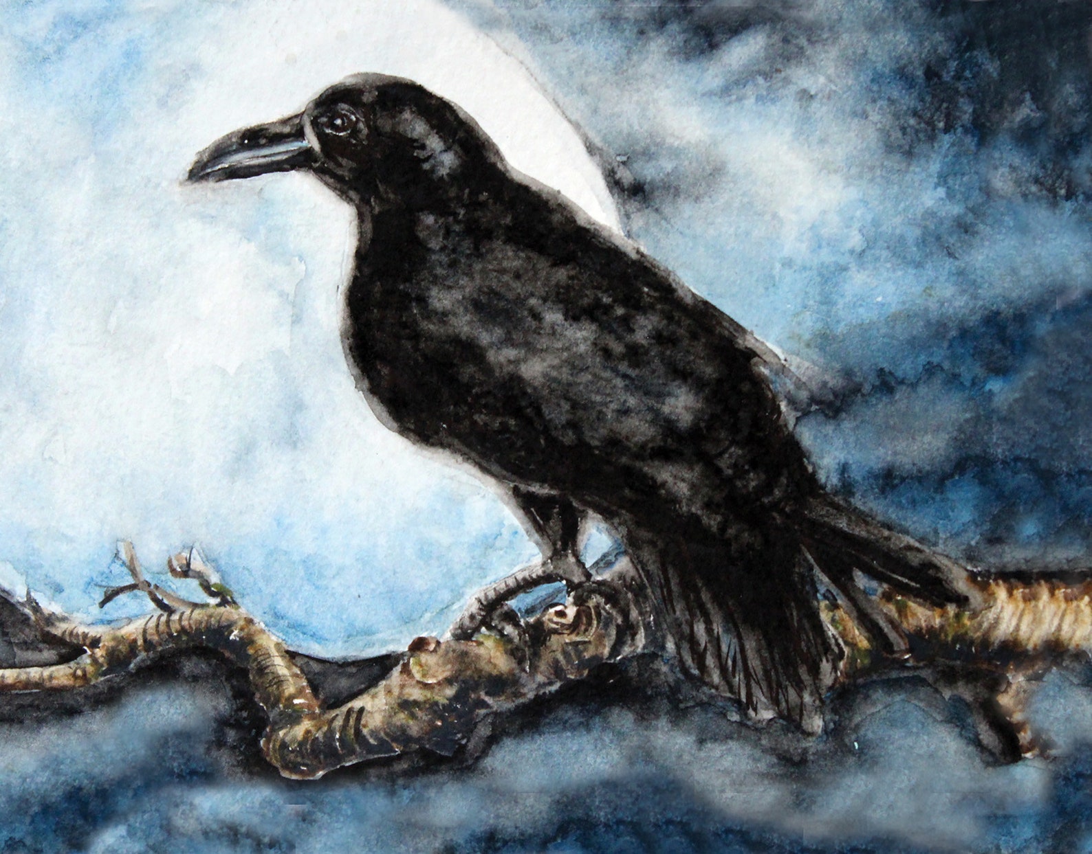 5 Black Raven Cards Raven Totem Cards Native American Art 5 | Etsy