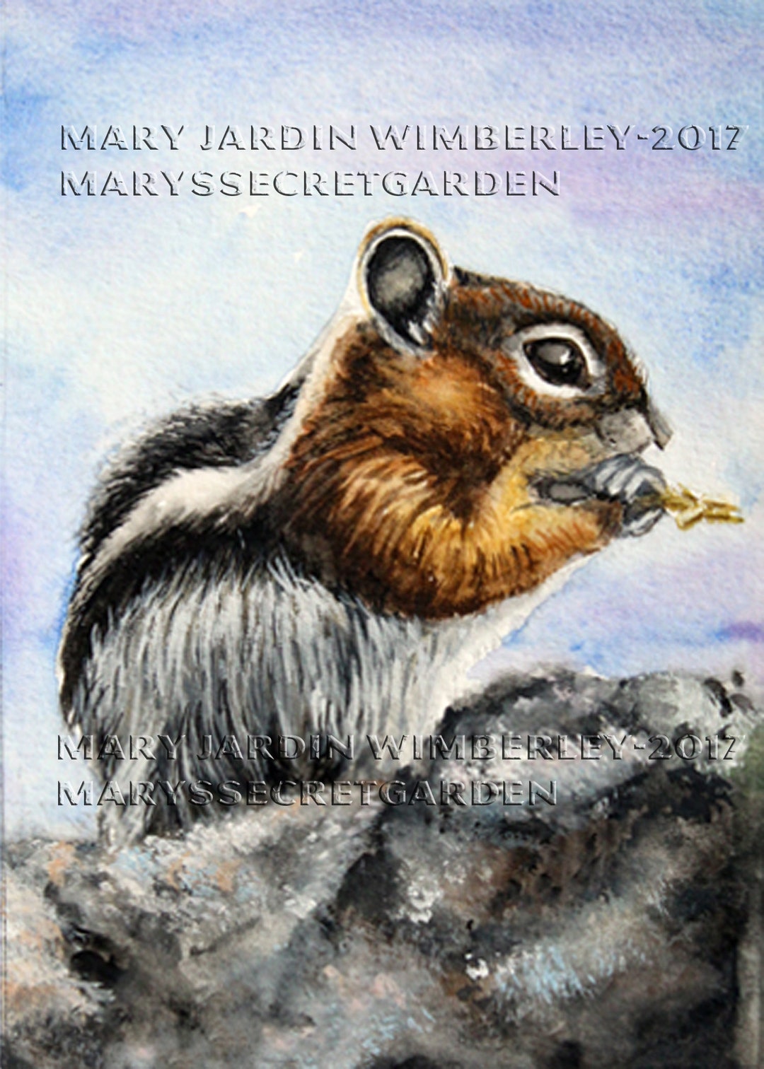 Chipmunk Painting, Watercolor Chippy, Woodland Art, Art Print ...