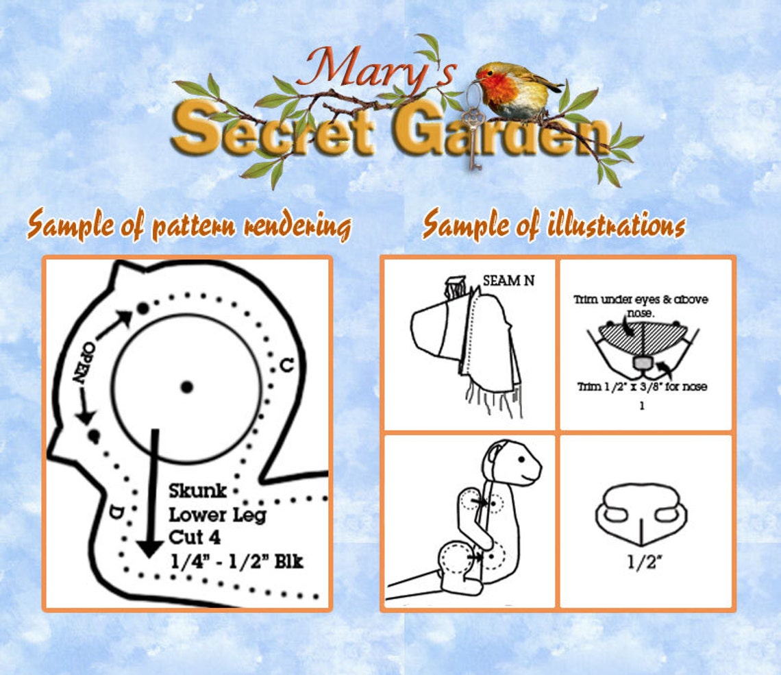 Skunk Sewing Pattern Stuffed Animal Pattern PDF Skunk | Etsy