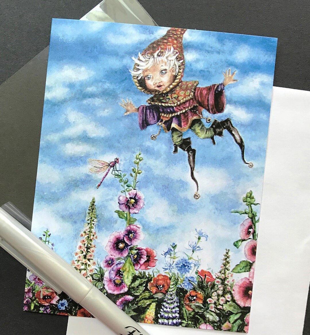 Glitter Pixie Card, Floating Pixie Card, Dragonfly Fairy, Flying Fairy ...